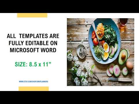Editable Recipe Templates in Microsoft Word + 3 FREE Templates Grocery List Meal Planner Recipe Card