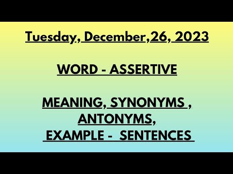 Assertive meaning in hindi #assertive #confident #english #synonyms #opposite #sentences #learning