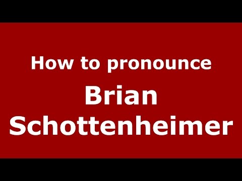 How to pronounce Brian Schottenheimer (American English/US) - PronounceNames.com