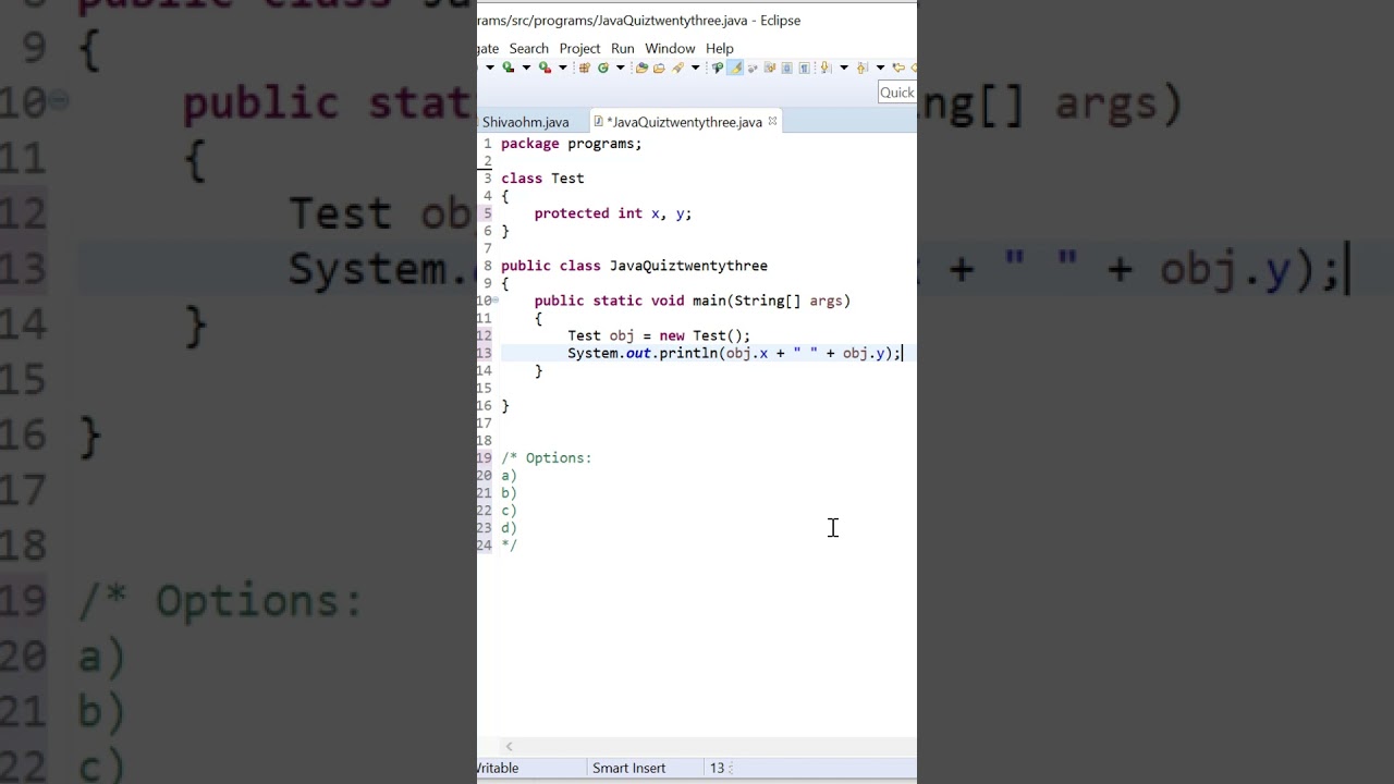 Java Programming Quiz Questions - Q23 -  Java Interview Crackers #Shorts #Programming #Java