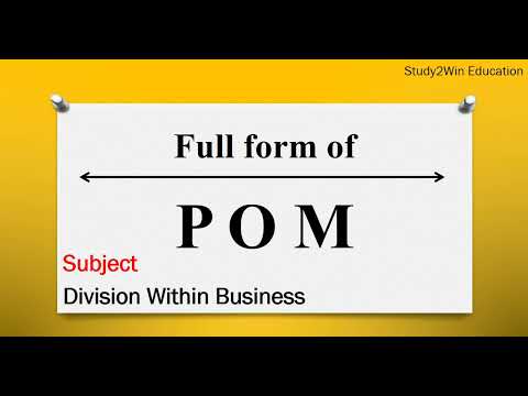 POM ka full form | Full form of POM in English | Subject - division within business
