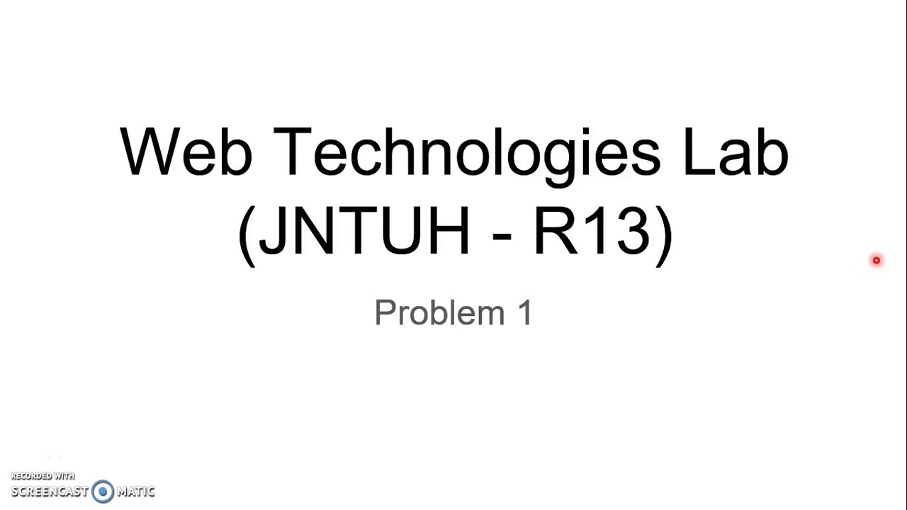 WT Lab - Problem 1 : Part 1