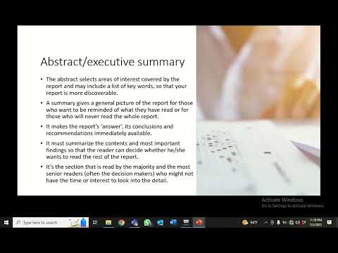 Abstract or Summary of Technical Reports