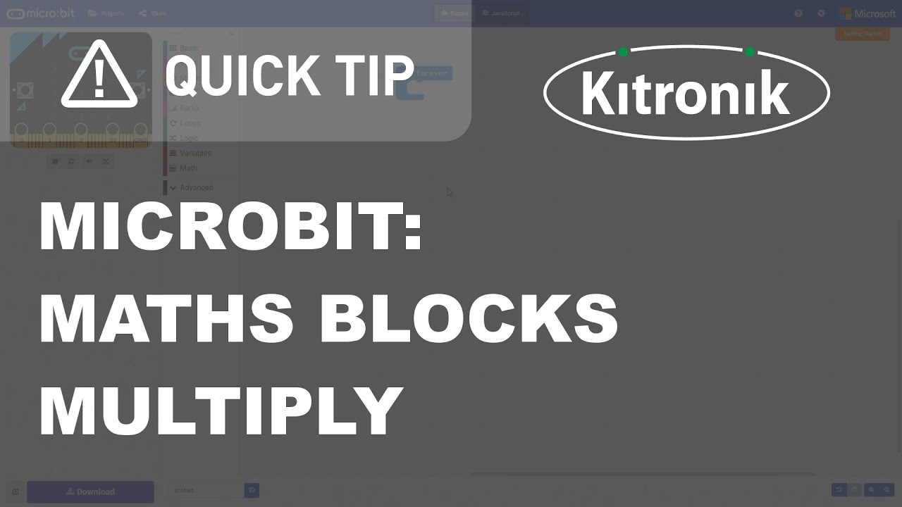 microbit MakeCode Editor - Math Blocks - Multiply - Kitronik