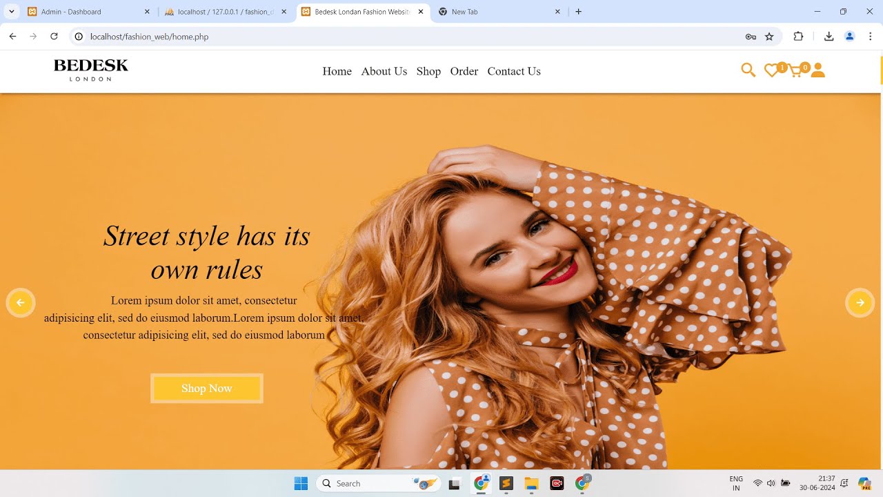 1.Creating a fashion Shop Website: HTML, CSS, JS, PHP & MySQL  part 1