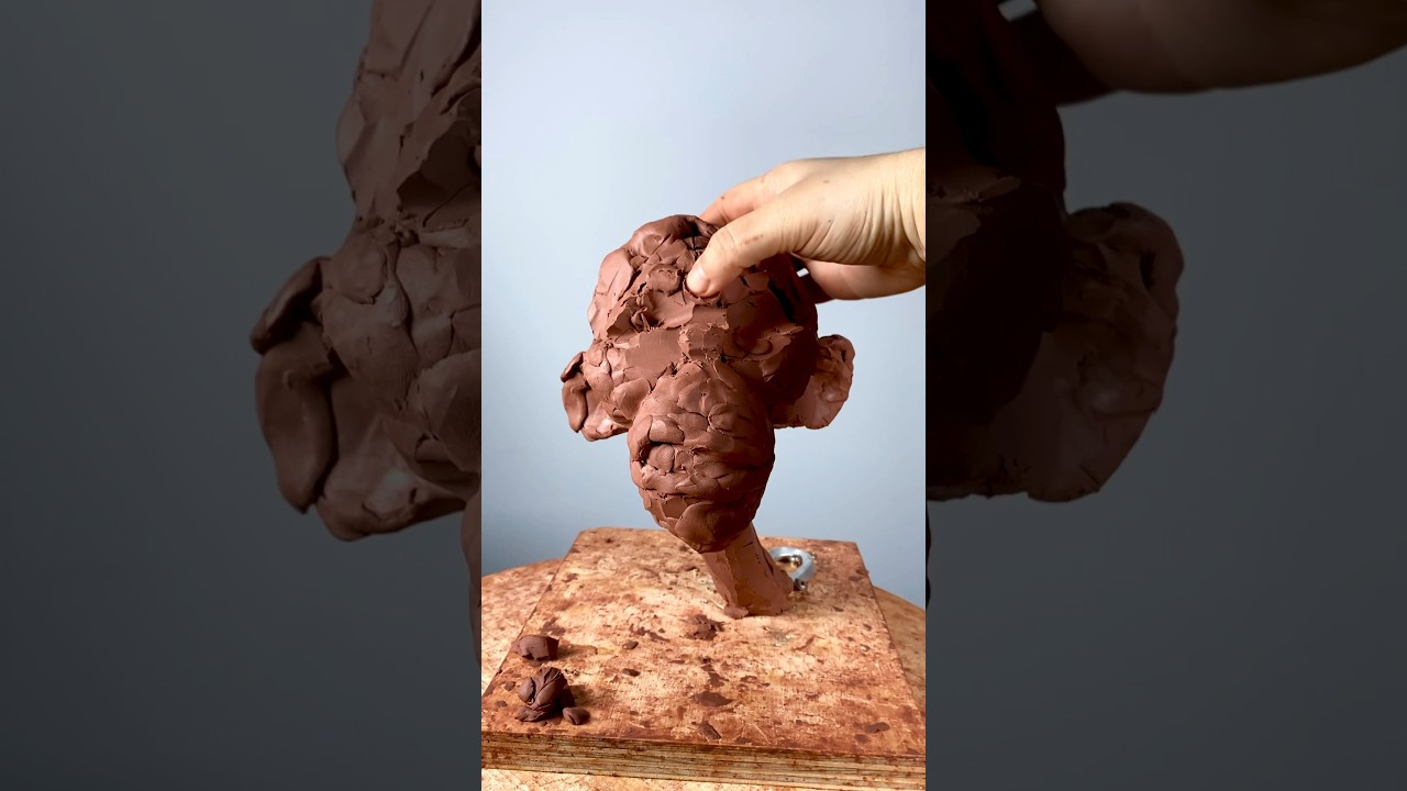 Sculpting monkey: Part 1 #artprocessvideo #claysculpture #art #sculpture #claysculpting