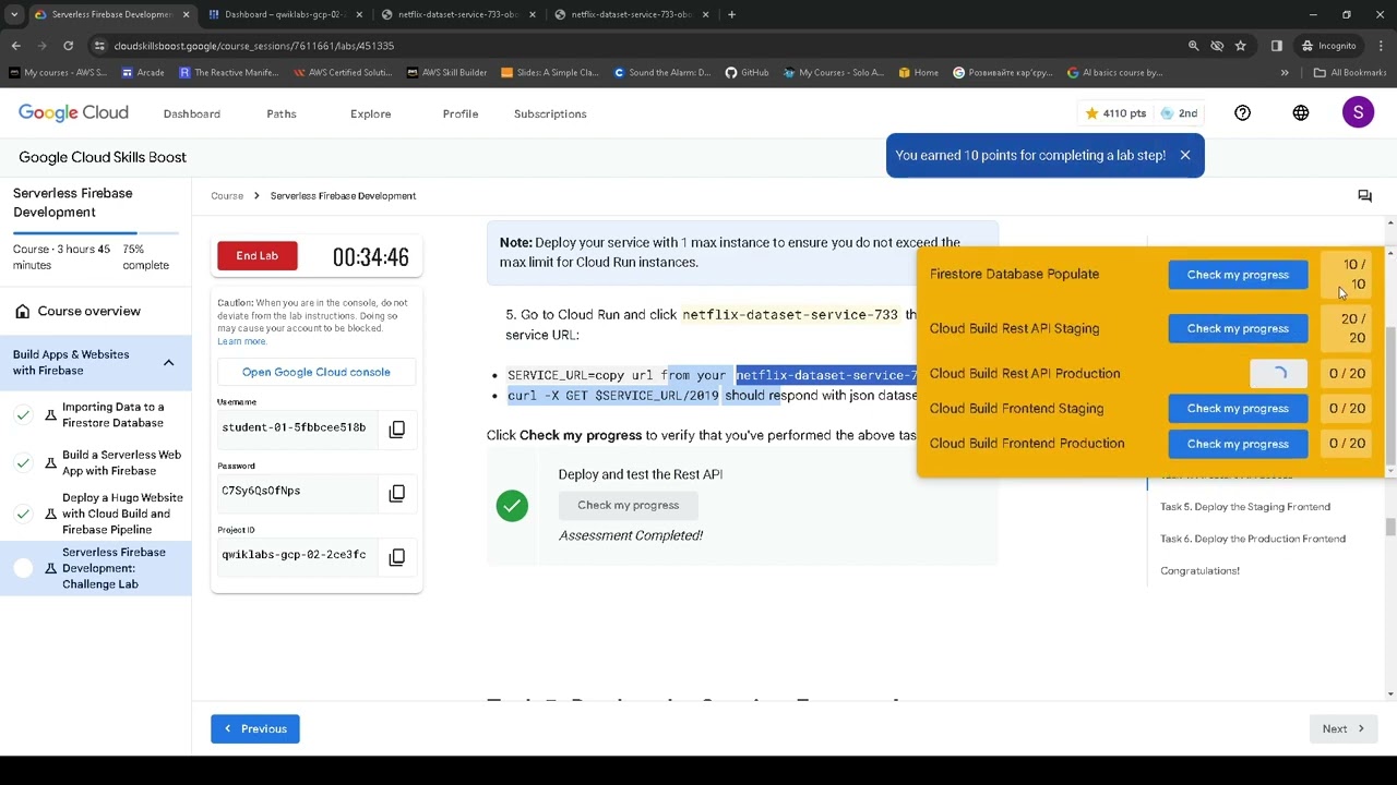 GCP Serverless Firebase Development Challenge Lab GSP344
