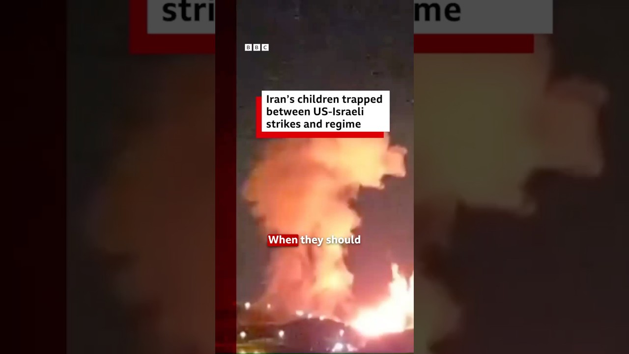 Iran's children trapped between US-Israeli strikes and regime. #Iran #BBCNews