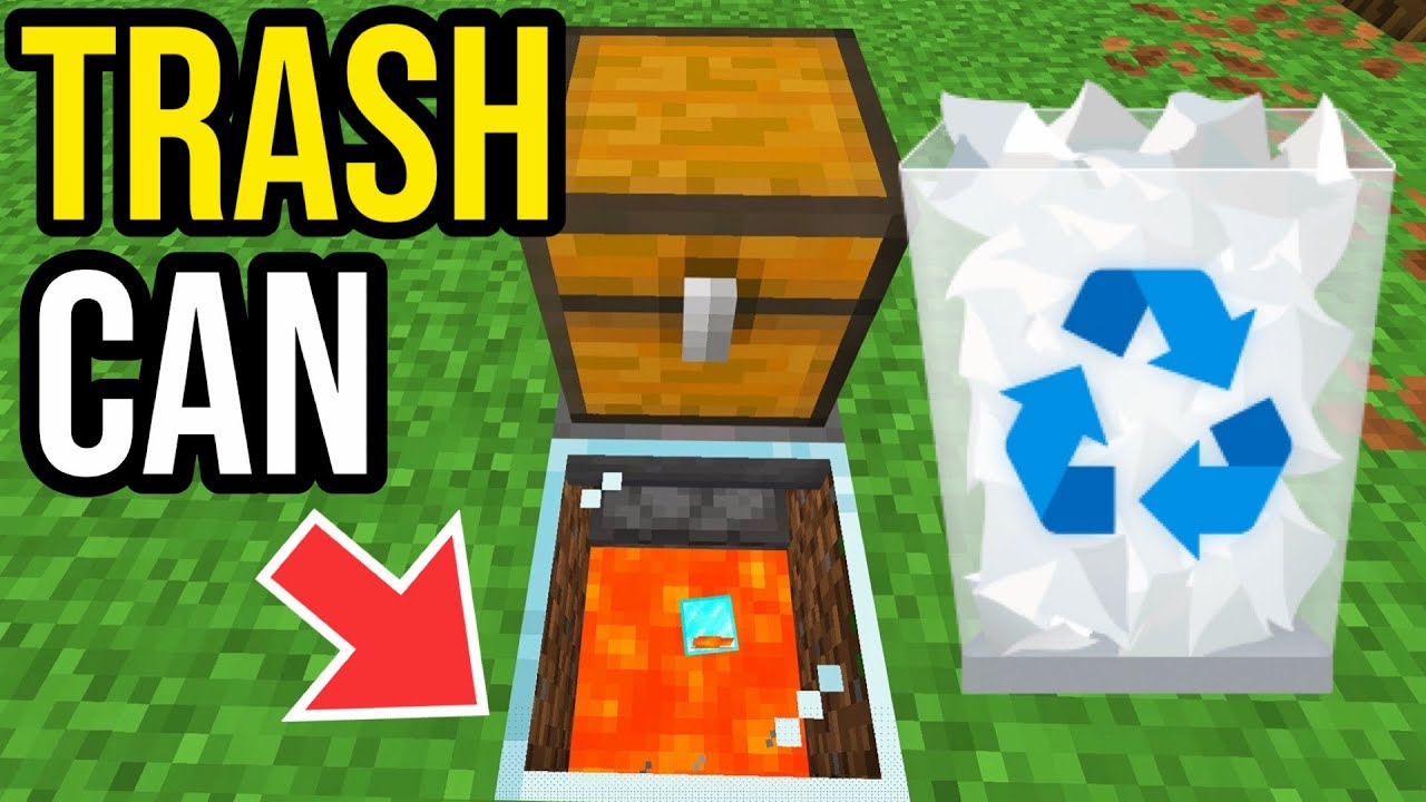Minecraft Automatic Trash Can - Easy Lava Garbage Bin Tutorial!