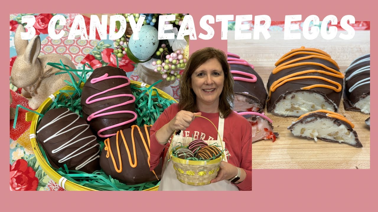 3 Candy Easter Eggs, Coconut, Maple Nut, Cherry Nut