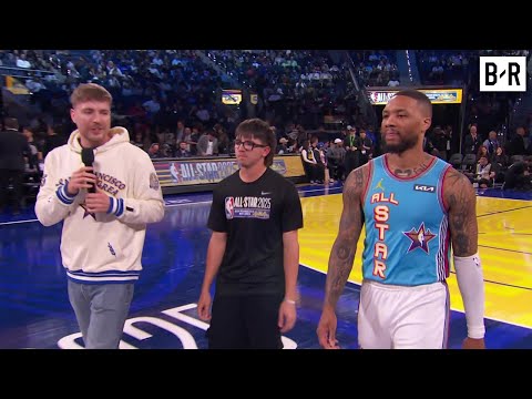 MrBeast Challenge for $100K - Fan vs. Damian Lillard Logo 3s | 2025 NBA All-Star