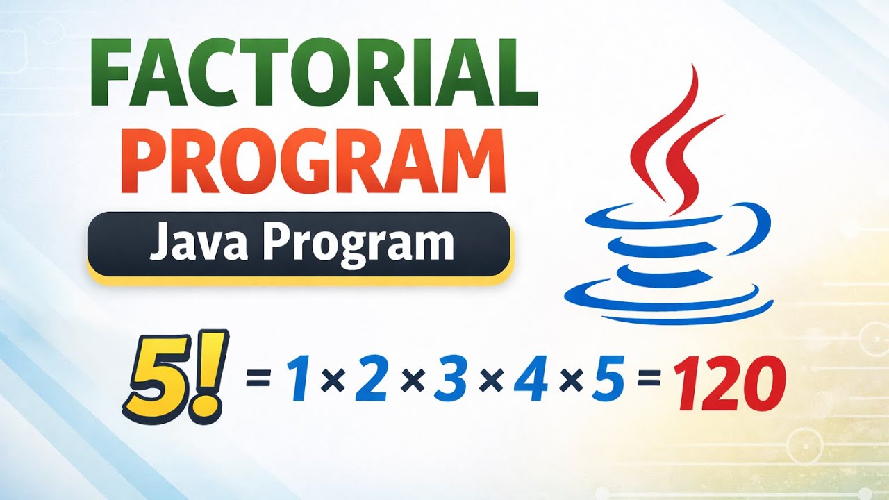 Java Program 2 : Factorial Program in Java | Step by Step Explanation