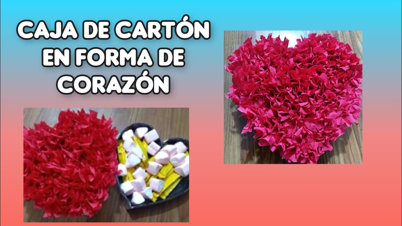 Caja de cartón en forma de corazón 💖 How to make a heart-shaped box with cardboard💕❤️