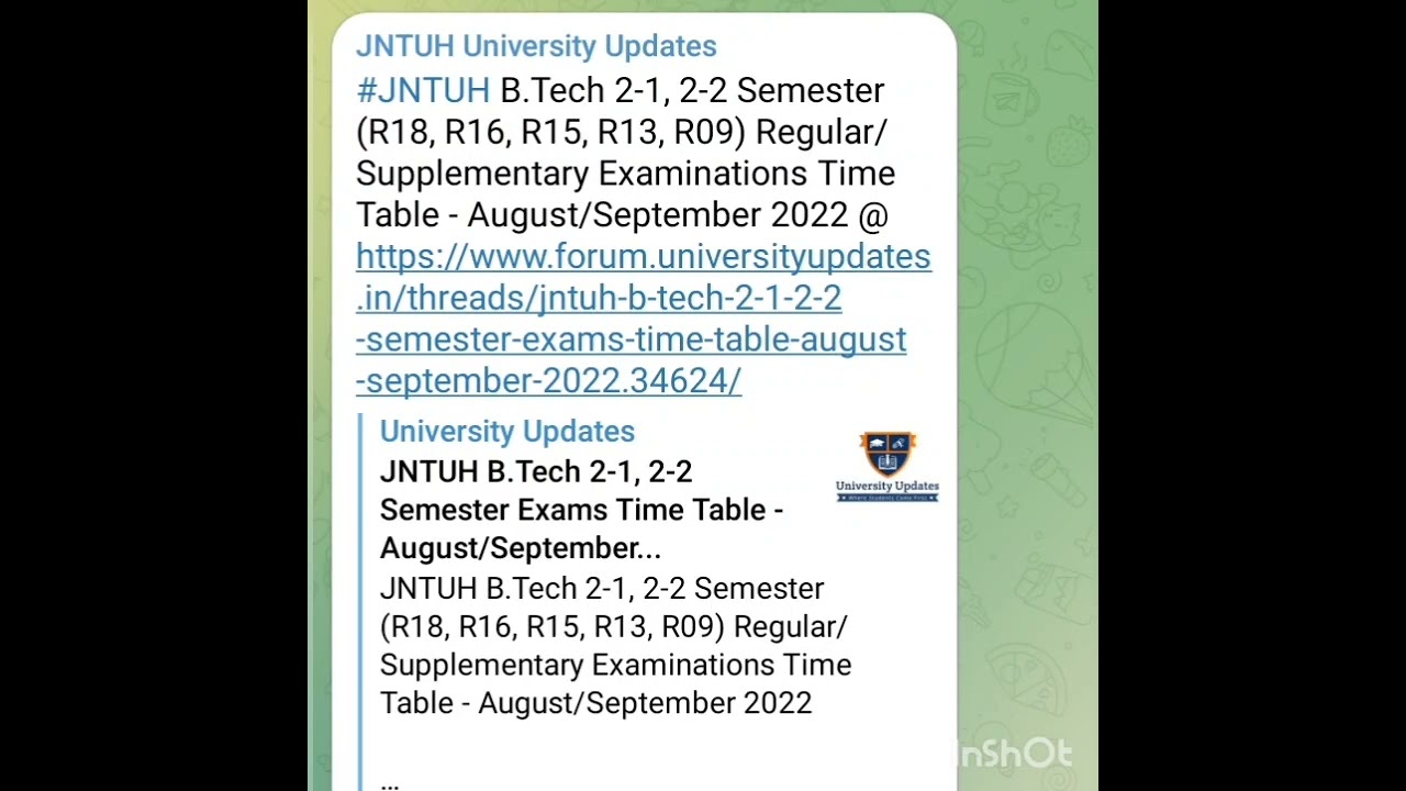 JNTUH BTECH 2-1 AND 2-2 EXAMS TIME TABLE