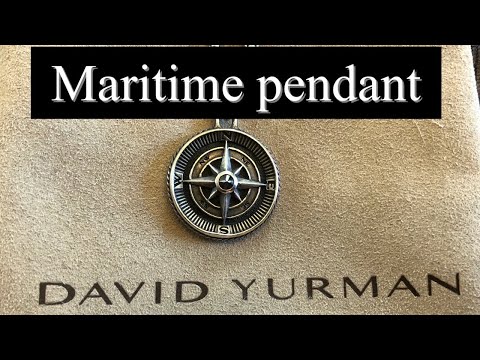 David Yurman Maritime Pendant Enhancer: Silver Compass Black Diamond: Nautical mens jewelry fasion