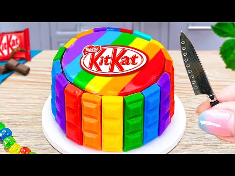 KITKAT Amazing Rainbow Cake 🌈 Perfect Miniature Cake Decorating Tutorials 🎉 Unbox Overworld