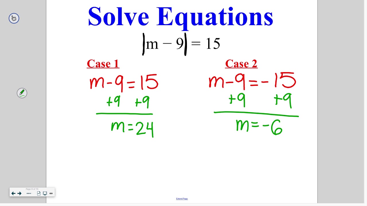 Algebra Concepts 2-5: Solving Equations with Absolute Values