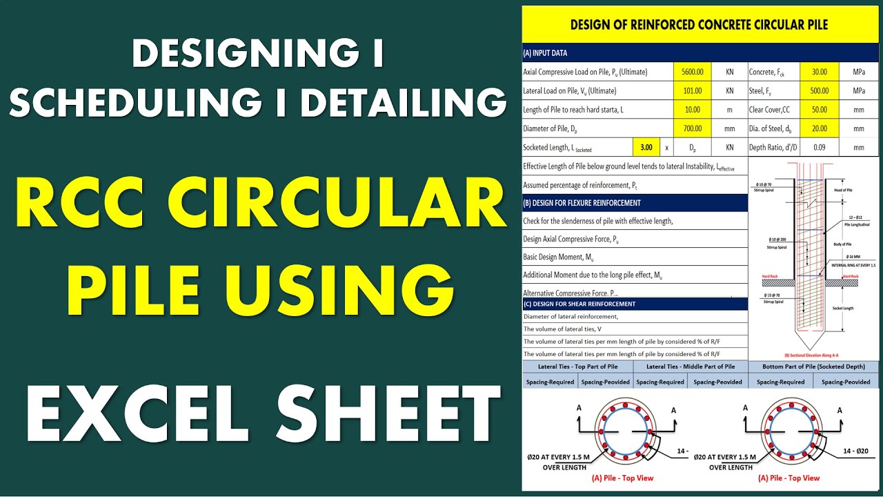 Design of RCC Circular Pile By Excel Sheet | Struct Soft Centre