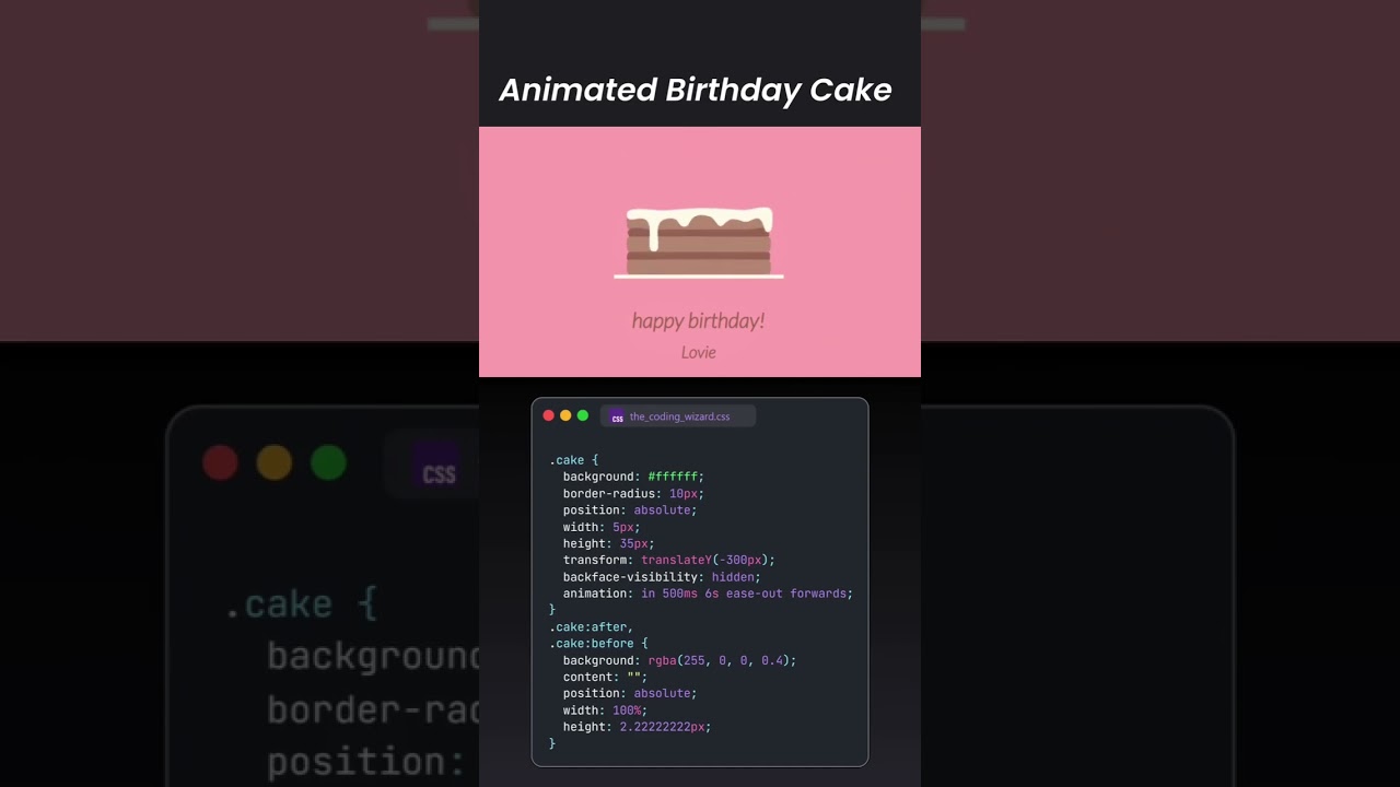 Animation Birthday Cake Particles 🌼 Source Code -🔥💥Link in Description👇