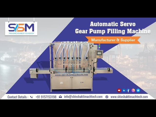 Gear Pump Liquid Filling Machine - 4 Head Servo Based Gear Pump Filling ...