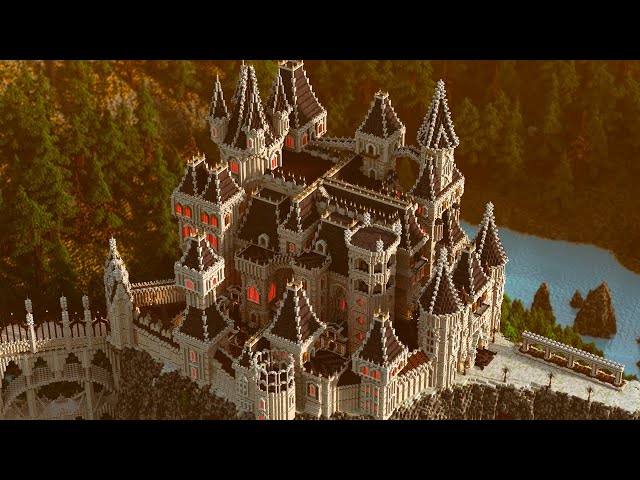 Dracula's Castle: Gothic Castle and Village Build Minecraft Map