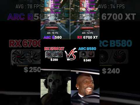 Intel ARC B580 vs Radeon RX 6700 XT 🚀🎮 #pcmemes #gpu #amd #6700xt #b580