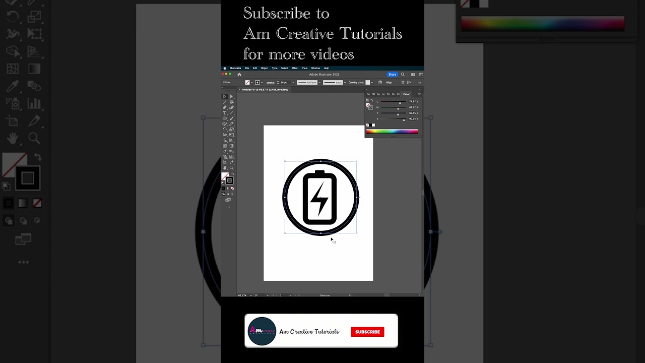 Battery icon and charging logo design illustrator tutorial.