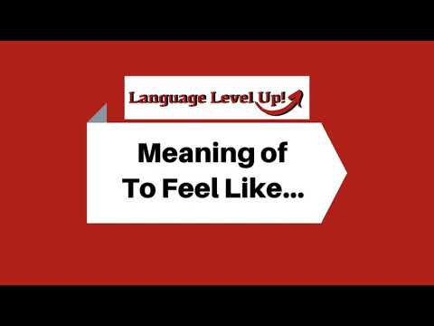 I feel like meaning in English