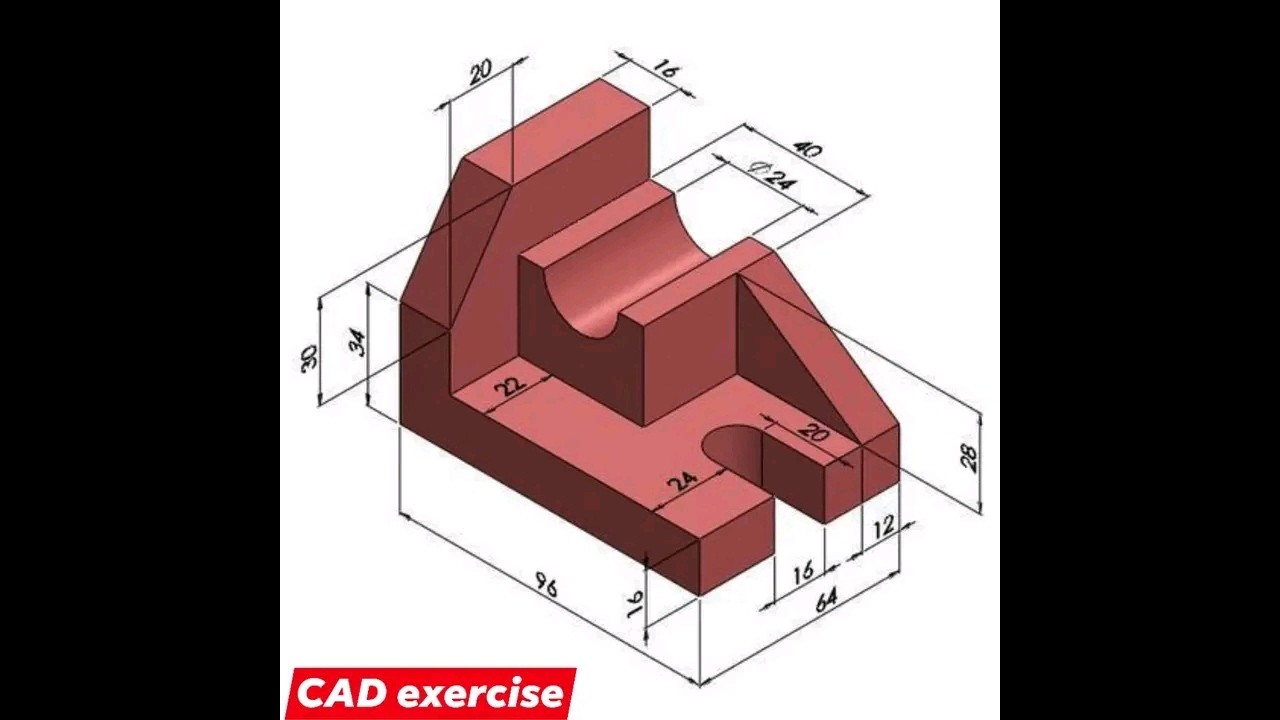 SolidWorks CAD Exercise — Multi-Feature Part Modelling for Beginners