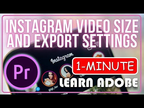 Instagram Video Size and Export Settings Tutorial in Adobe Premiere Pro #adobepremierepro