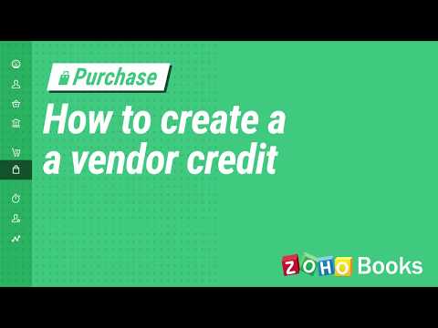 How to Create a Vendor Credit | Zoho Books
