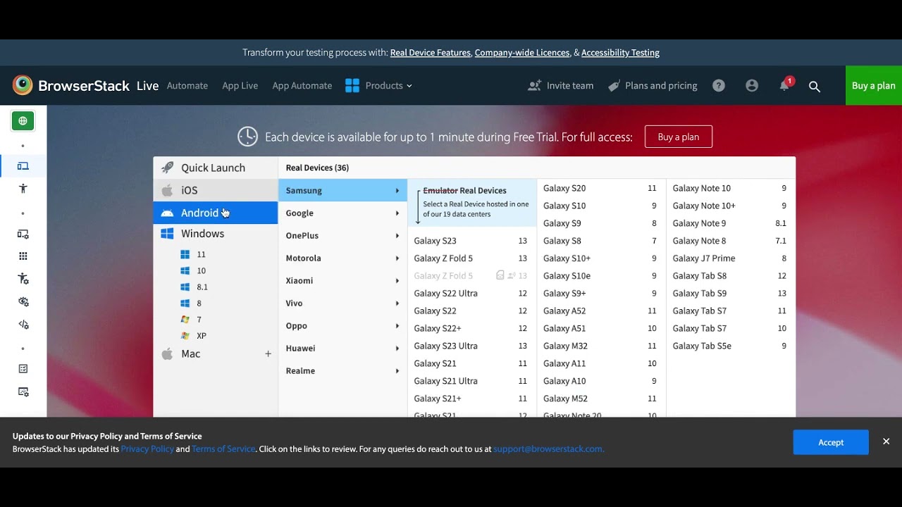 BrowserStack Features Overview