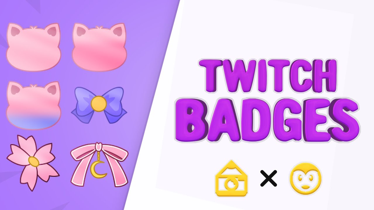 Free PSD Preview - Pink Kitten Flower Sub Badges - Custom