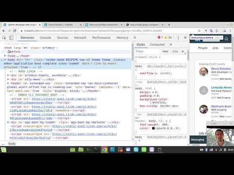 Scraping LINKEDIN using Chrome Developer Tools