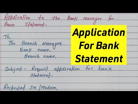 Application For Bank Statement || Letter to Bank Manager For Bank Statement || Letter Writing