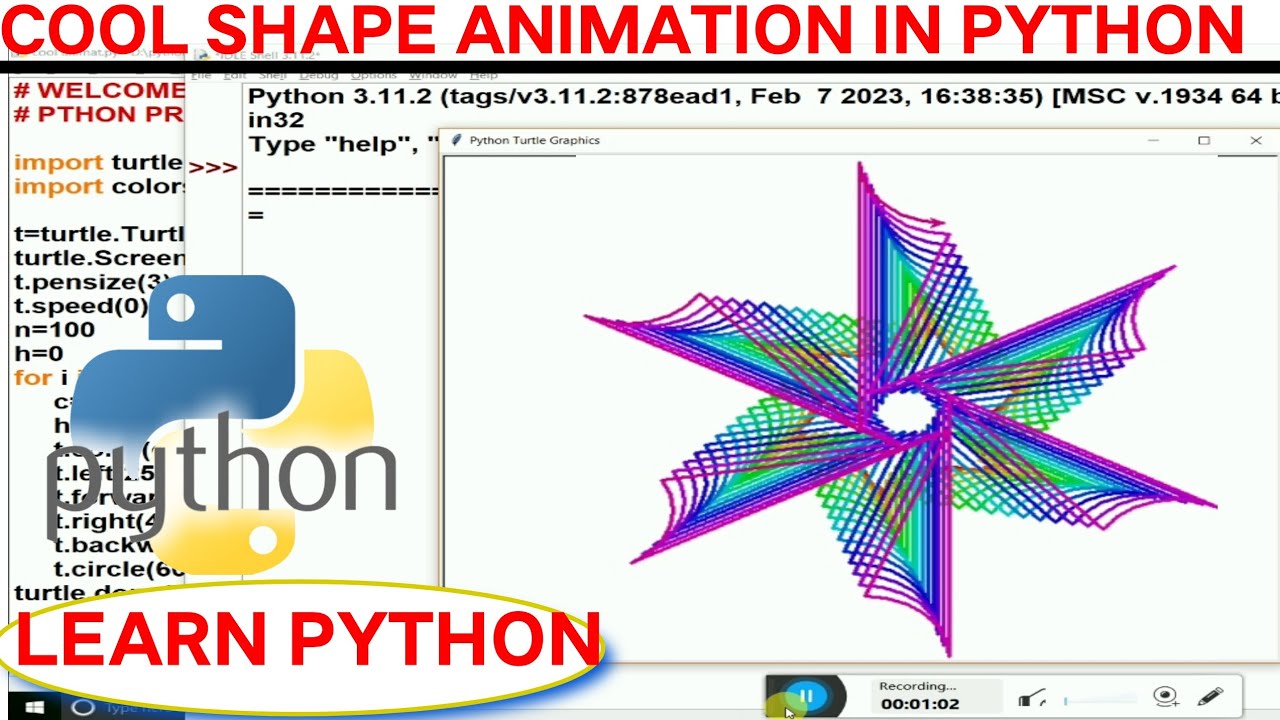 Cool Shape Animation in Python Programming | Python Graphics Programming | Learn Python Programming