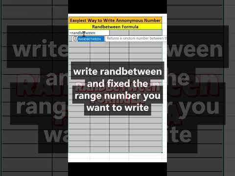 Randbetween Formula in Excel! Easiest way to write number Anonymously! #excel #randbetween #shortcut