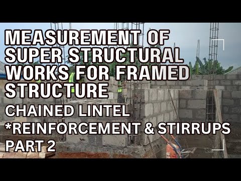 HOW TO MEASURE THE REINFORCEMENT AND STIRRUPS FOR A CHAINED OR CONTINUOUS LINTEL (AT 150mm BLOCKS)