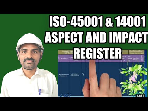 Aspect and Impact of ISO 45001 & 14001, Aspect and Impact register in Hindi