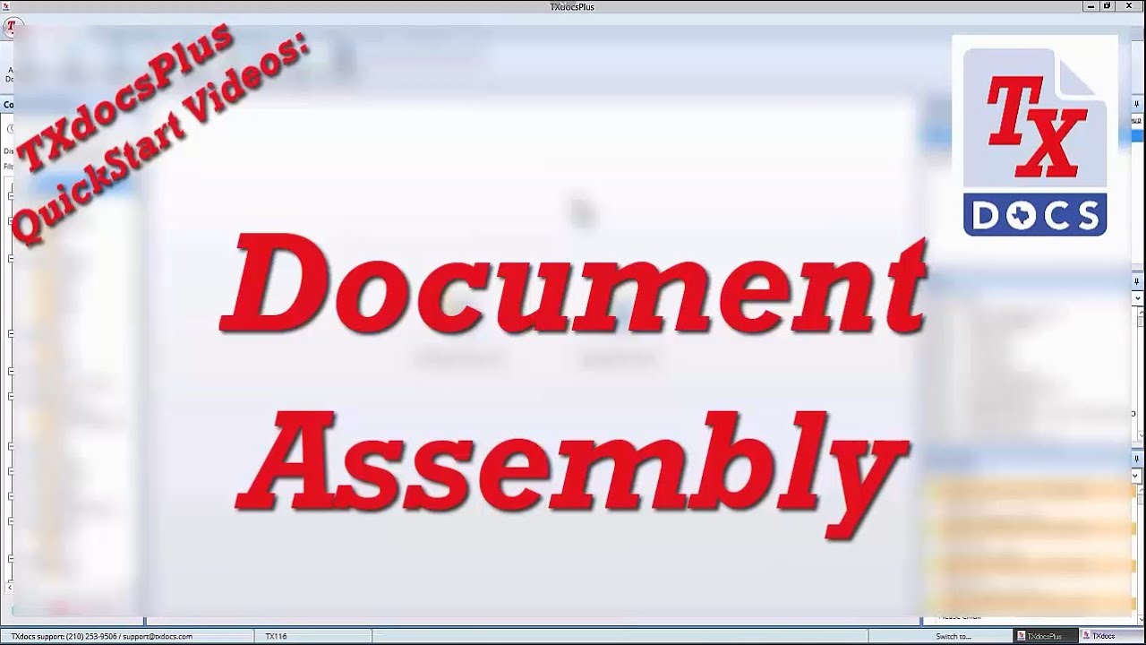 TXdocsPlus Document Assembly QuickStart