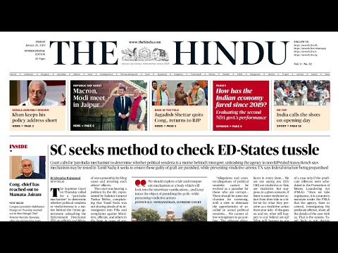 26 January 2024 | The Hindu Newspaper Today | Daily Current Affairs | UPSC | Current Affairs Today