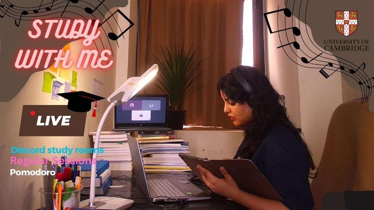 Study with me LIVE pomodoro 10 Hours - Cambridge, Fireplace