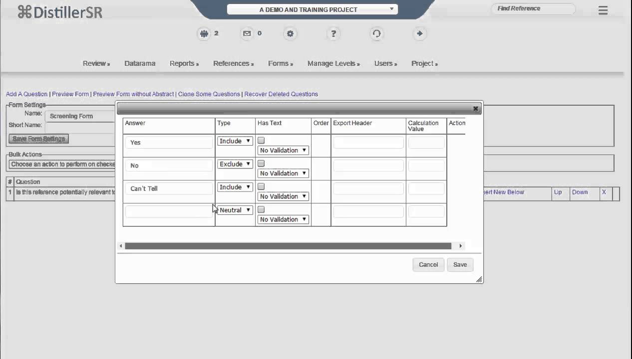 DistillerSR Quickstart Tutorial
