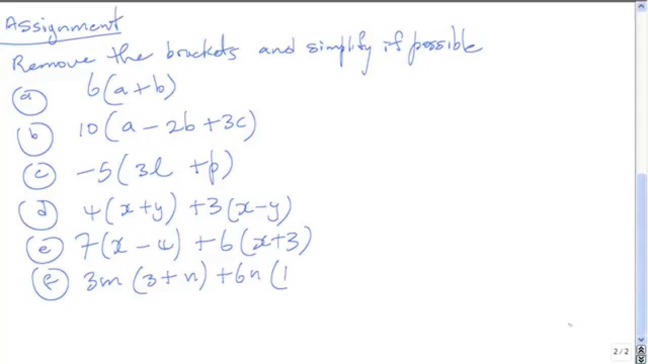 CXC CSEC Mathematics Lesson 2: Algebra Removing Brackets