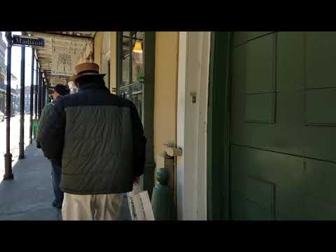 Walking Chartres St in French Quarter
