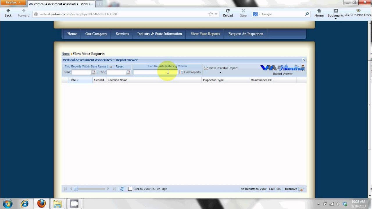 Vertical Assessment Elevator Inspection Report Viewer