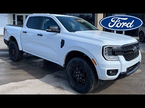 2025 Ford Ranger XLT 301A 2.7L EcoBoost w/ Black Appearance Package in Oxford White Walk-Around