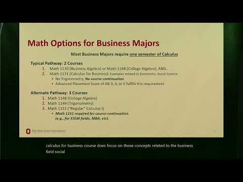 Math Options for Business Majors