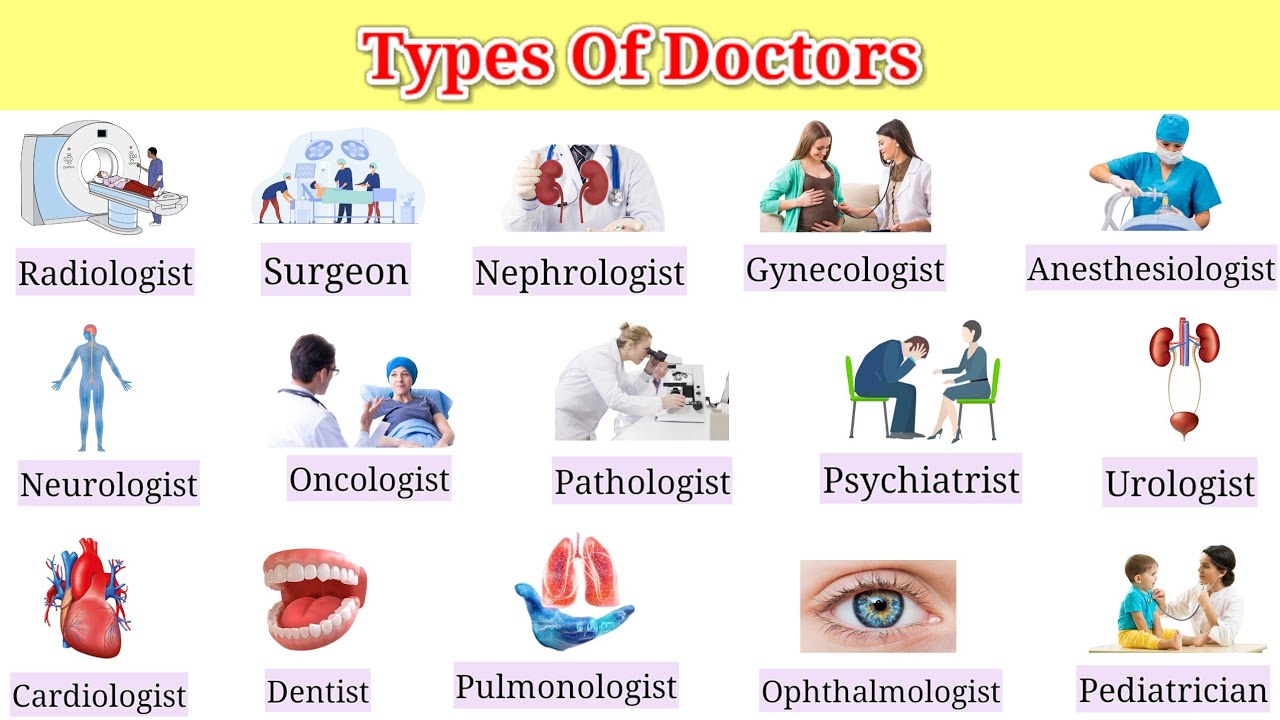 Types Of Doctors | 22 Types of Specialist Doctors | Doctor Names