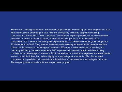 ServiceNow Inc NOW 5 Minute Earnings Summary 10 Q Analysis January 02, 2025